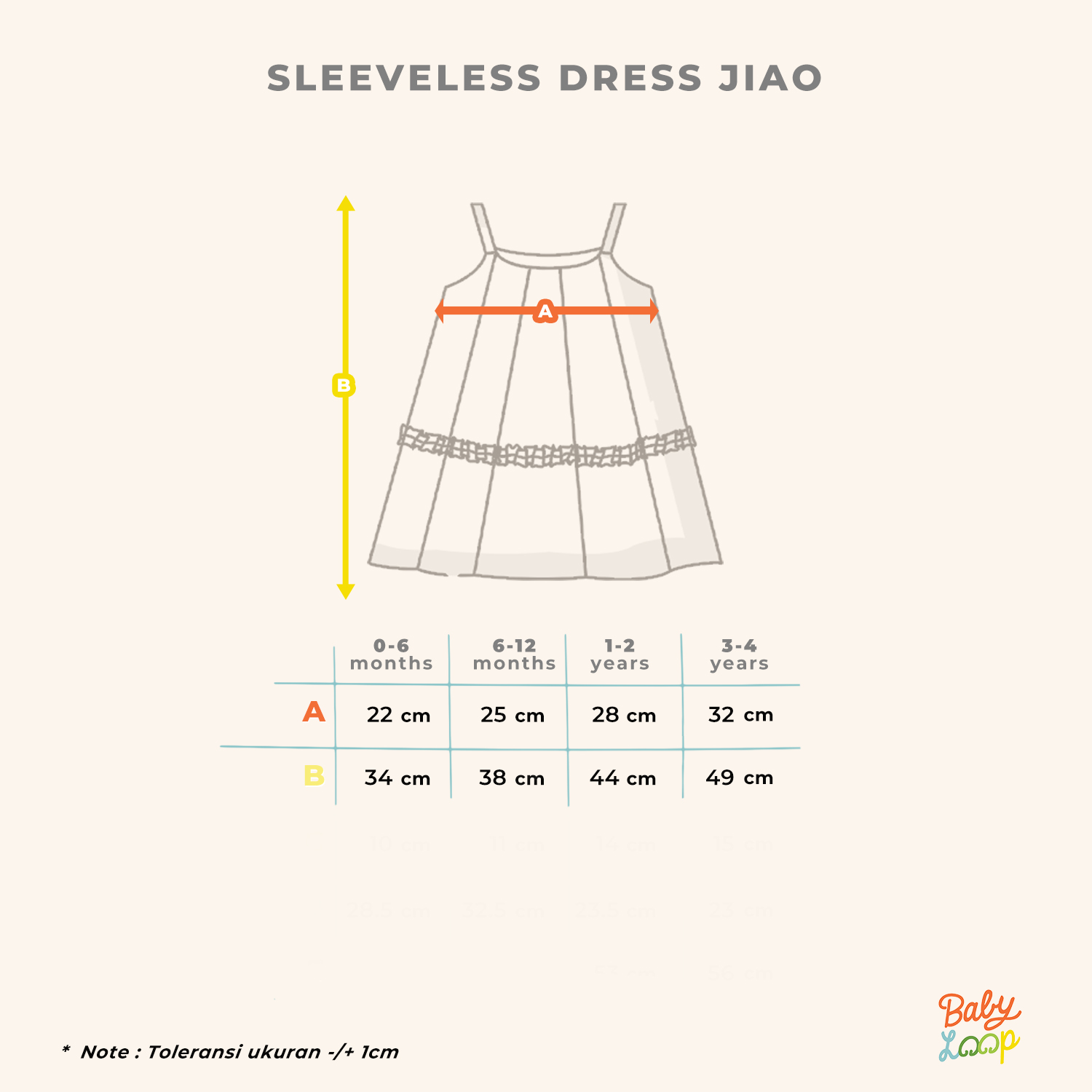 Sleeveless Dress Jiao - Baju Anak 0-4 Tahun - Baby Loop - Baby Loop